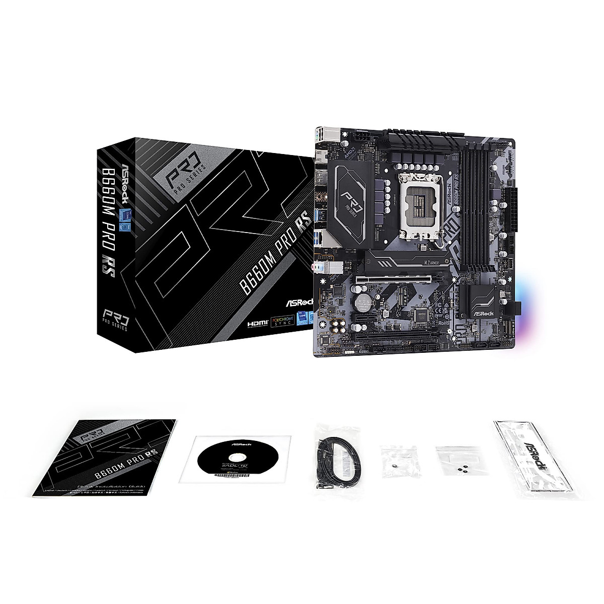 ASRock B660M Pro RS Intel B660 Series CPU (LGA1700) 32 GB Compatible B660M MicroATX Motherboard