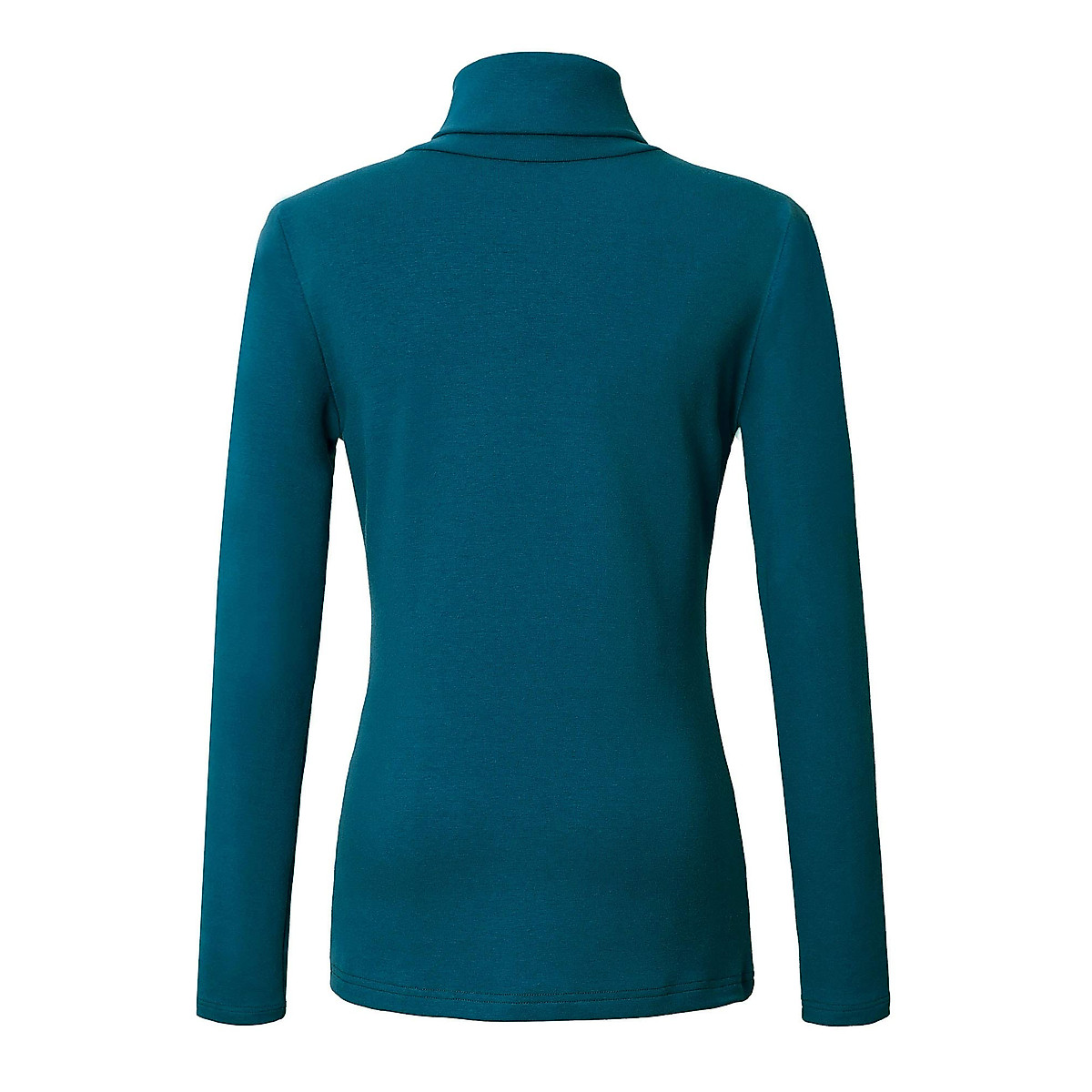 Urban CoCo Women's Turtleneck Slim Fitted Long Sleeve Sweatshirt Active Base Layer Tops Shirts (L, Indigo Blue)