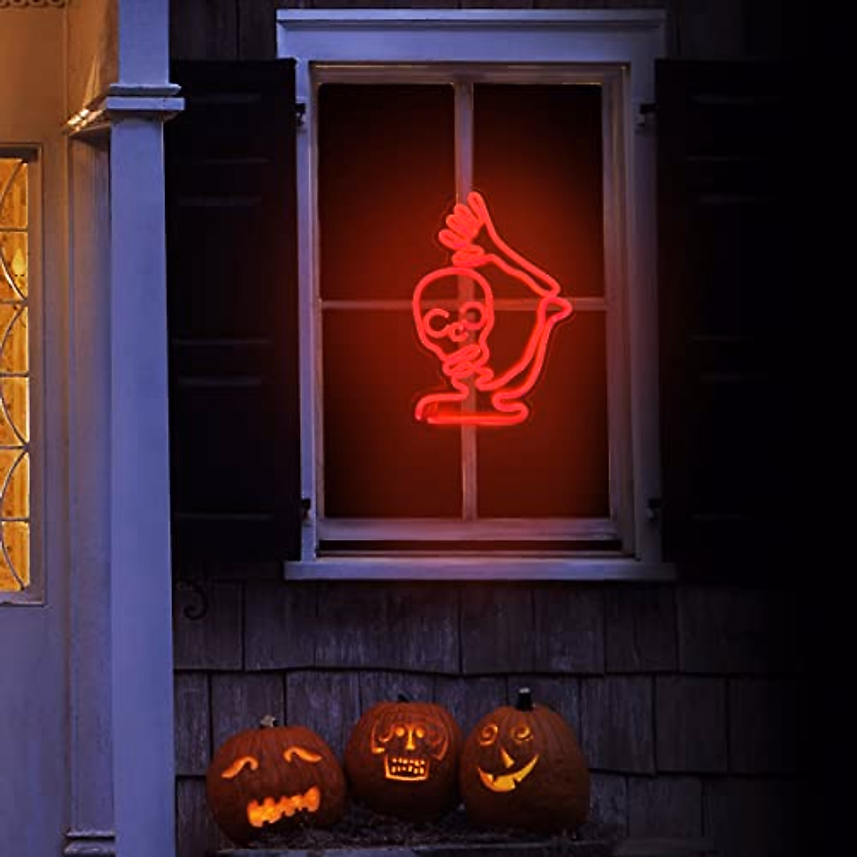 Halloween Skull Neon Sign 16 x12" - Red Beautiful Handmade Halloween Skeleton Led Signs For Room Wall Decor,Cool Led Signs for Halloween Party,Halloween Decorations,Room Windows Décor (Skull)…