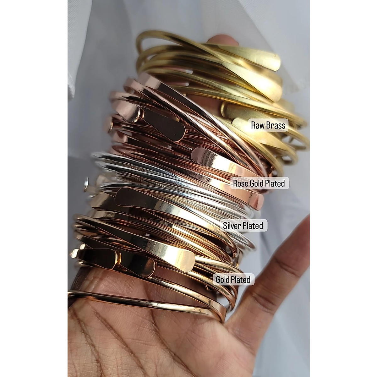 Bead It Wear It Love It 2 Raw Brass Cuff Bracelets Set, African Brass Bangles For Women, Hammered Ends Stacking Bracelets, Boho Tribal Cultural Jewelry (Set Of 2)