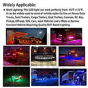 KEING 10 Pack Sealed Waterproof Mini Round 3/4 Inch Green LED Marker Lights Signal Light 12V for Trailer Truck Bus Pickup Van ATV RV Lorry Caravan, 5 Years Warranty (Smoked Lens)