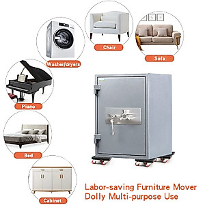 4 Pack Furniture Roller Mover with 5 Wheels & Furniture Lifter, Furniture Dolly, 950Lbs Load Capacity, 360° Rotation Moving Wheels for Moving Heavy Furniture Sofa Cabinet Refrigerator