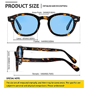 SHEEN KELLY Acetate Polarized Retro Oval Sunglasses For Men Women Pirate Captain Johnny Depp Style Eyewear