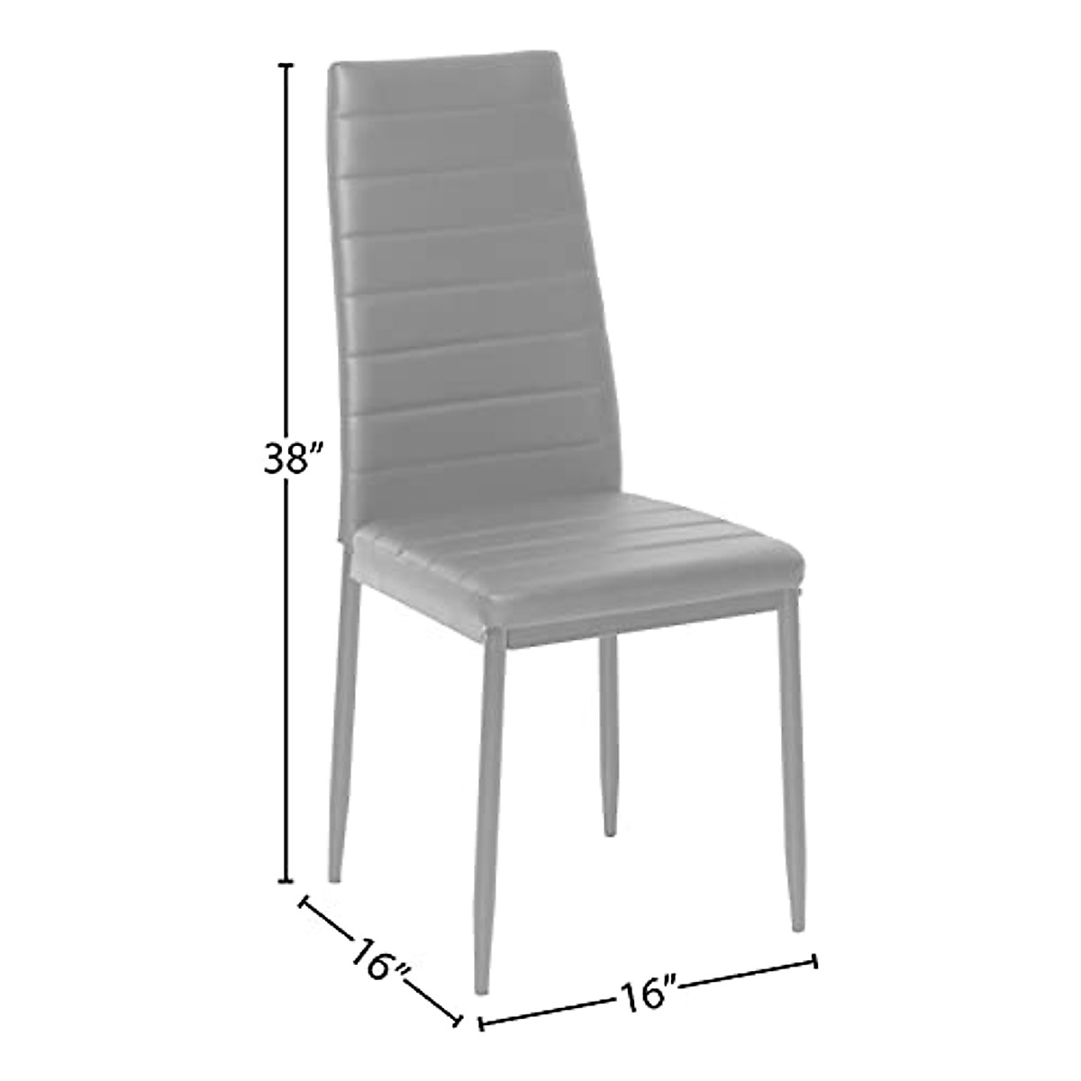 IDS Online Modern Style with Black PU Leather Dining Side Chair