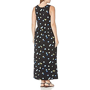 Amazon Essentials Women's Tank Waisted Maxi Dress (Available in Plus Size), Black Graphic, 3X