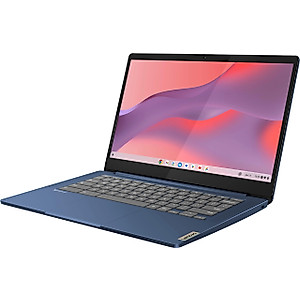 Lenovo IdeaPad Slim 3 14" Chromebook Laptop (14" FHD Touchscreen, 8-Core MediaTek Kompanio 520, 4GB RAM, 128GB(64GB eMMC+64GB SD)), Webcam, 13.5-Hrs Long-Battery Life, IST Card, Chrome OS, Abyss Blue