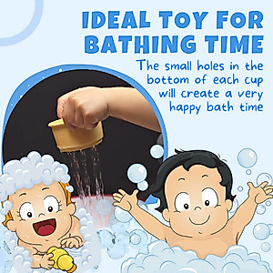 NEAFRON 8 PCS Baby Stacking Toys for Toddlers 1-3, Nesting Cups, Early Educational Development Baby Stacking Cups, Bathing Toys for Boys and Girls