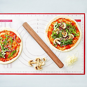 Rolling Pin 15-3/4 Inch by 1-3/8 Inch VANZAVANZU Eco-friendly Natural Beech Wood Dough Roller Classic Wooden Rolling Pins for Baking Pasta Fondant Cookies Pizza Ravioli Dumpling Pie Pastry