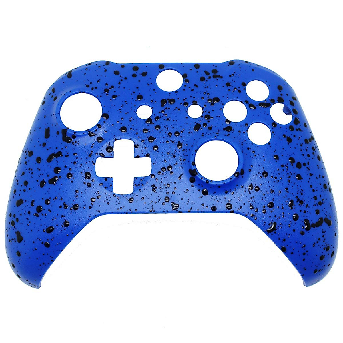 Blue 3D Splashing Faceplate Cover Textured Front Housing Shell Case, Back Cover Bottom Case, Non-Slip Back Panels Right Left Rails Rear Handle Grips Mod Kit Replacement for Xbox One S & X Controller