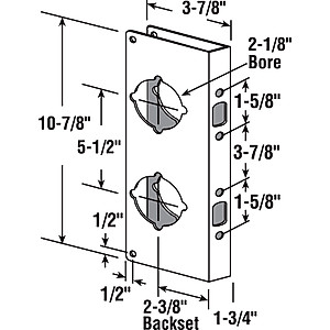 Prime-Line U 9537 Brass Lock and Door Reinforcement Plate for 1-3/8 In. Thick Doors, Brass Finish (Single Pack)