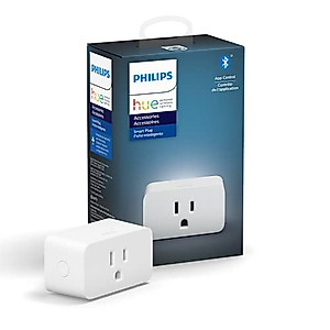 Philips Hue White and Color Ambiance 2-Pack A19 LED Smart Bulb, Compatible with Alexa & Google Assistant – A Certified for Humans Device & 552349 Smart Plug, 1 Count (Pack of 1), White