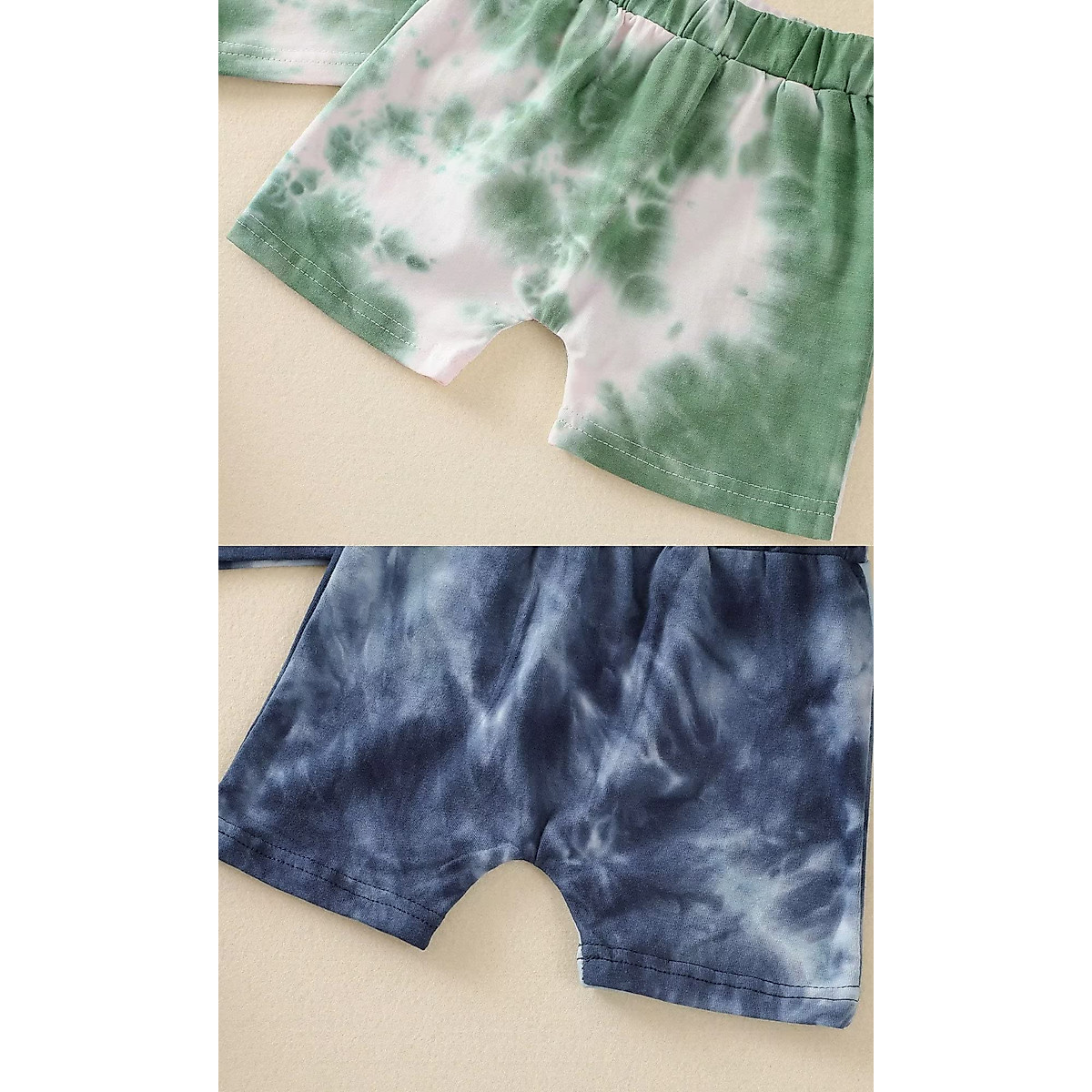 Toddler Baby Boy Summer Outfits Clothes Tie Dye Shirt and Short Set for Boys 4-Piece 2T