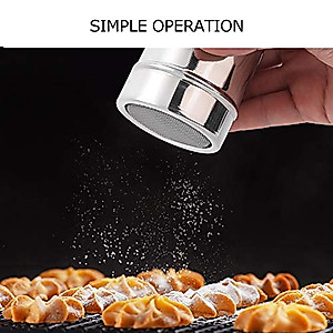 Stainless Steel Salt and Pepper Shakers, Spice Shakers, Glass Spice Jars Seasoning Shaker Dispenser with Rotatable Lid, Salt and Pepper Shakers for Salt Sugar Spice Pepper