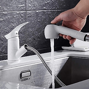 Bathtub Deck Mount Brass Kitchen Faucets Mixers Single Handle White Pull Out Kitchen Water Tap