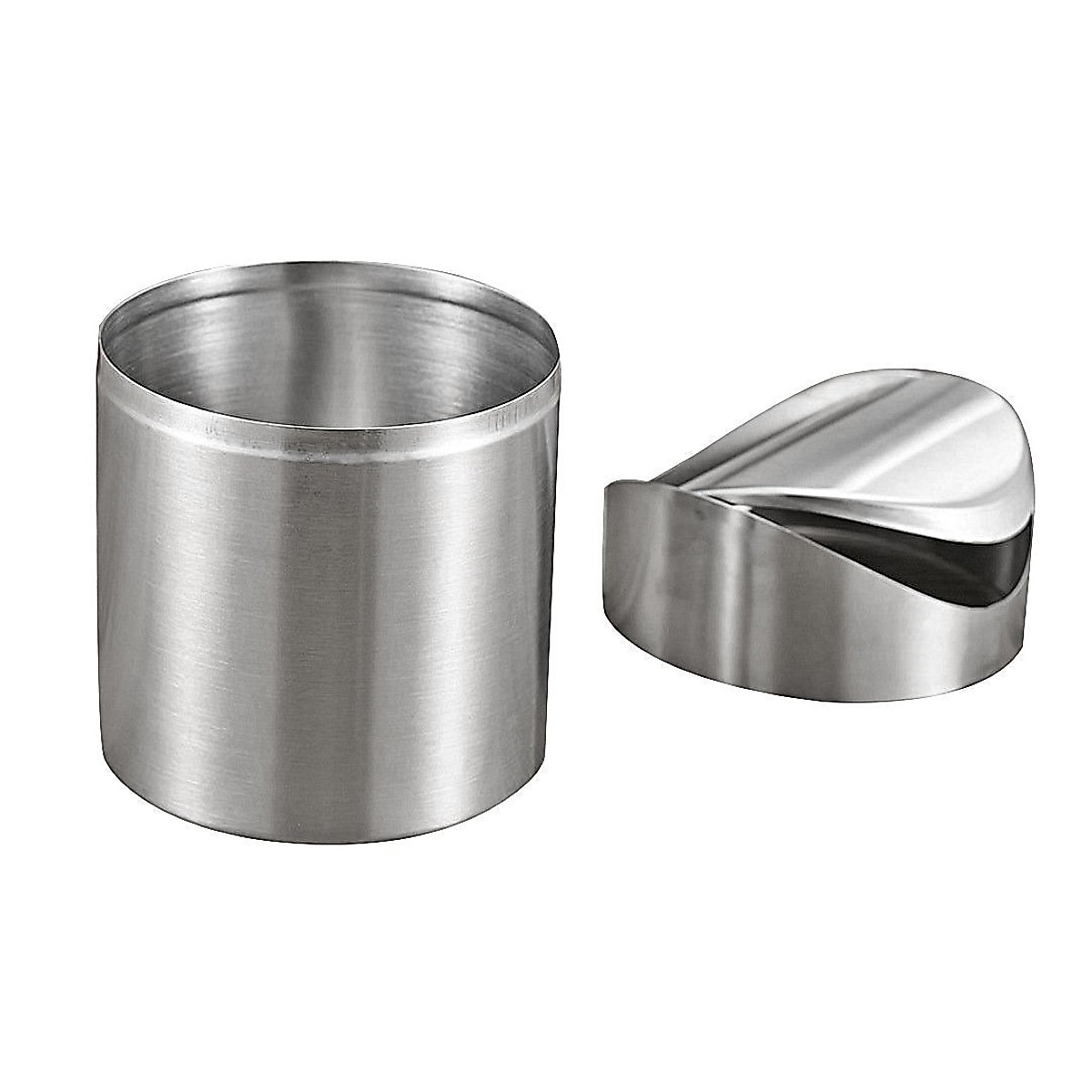 Haoun Mini Dustbin, Recycling Countertop Trash Can Brushed Stainless Steel Table Desk Swing Lid Garbage Bin Wastebasket