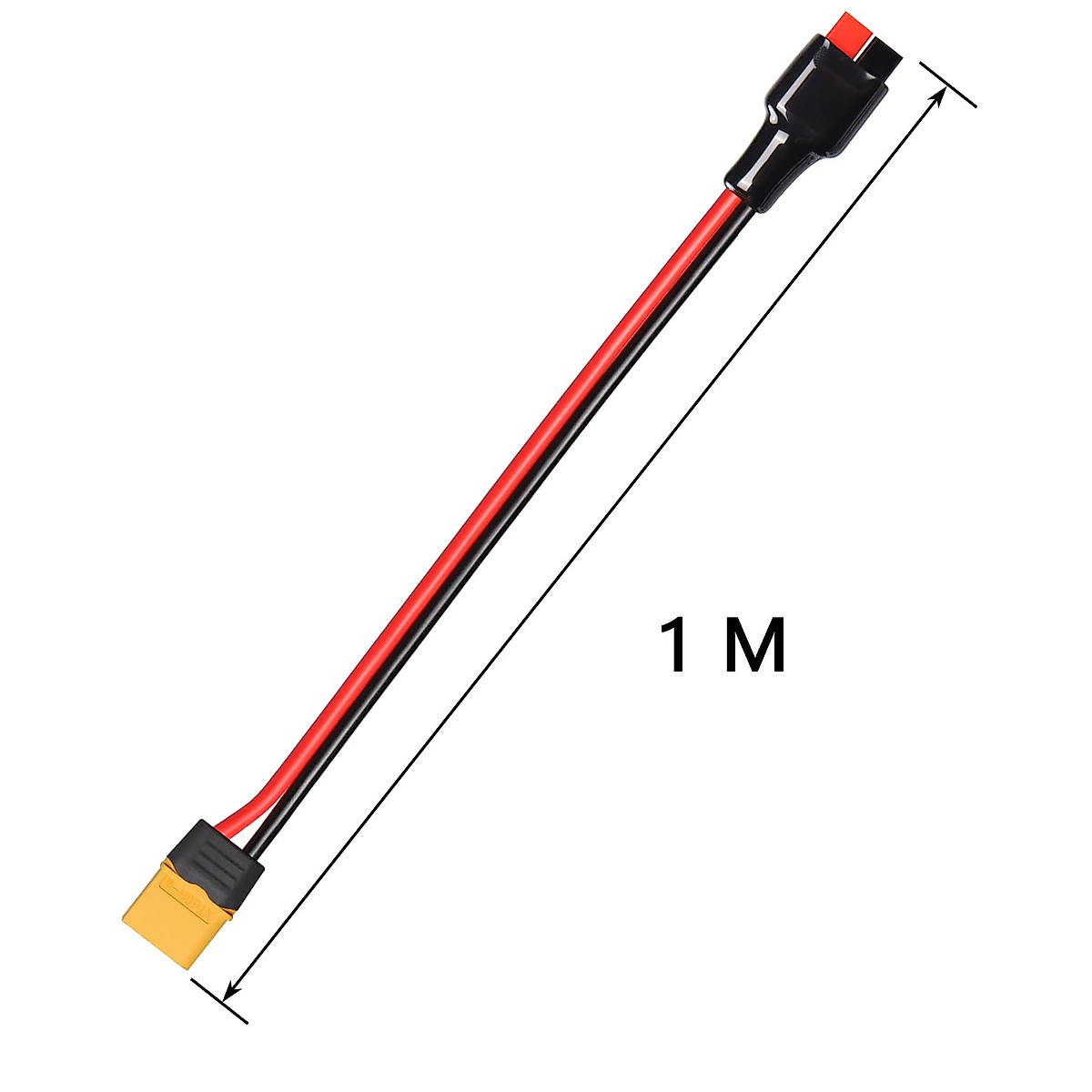 CERRXIAN 3.2FT 12AWG XT60 Male to Solar Panel Connector 30A Power Pole Port Extension Cable for Center Drive Motor, Solar Panel to Portable Generator(XT60-M)