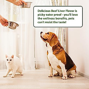 MacroLife Naturals MacroPets Greens Superfood Supplement Powder Topper for Dog Cat Small Mammal, Natural Nutrition Boost Probiotics Digestive Enzymes Vitamin E - Immune Gut Health & Energy - 6.35oz