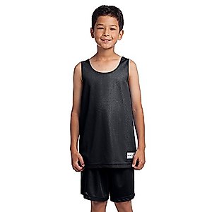 SPORT-TEK Youth PosiCharge Classic Mesh Reversible Tank L Black