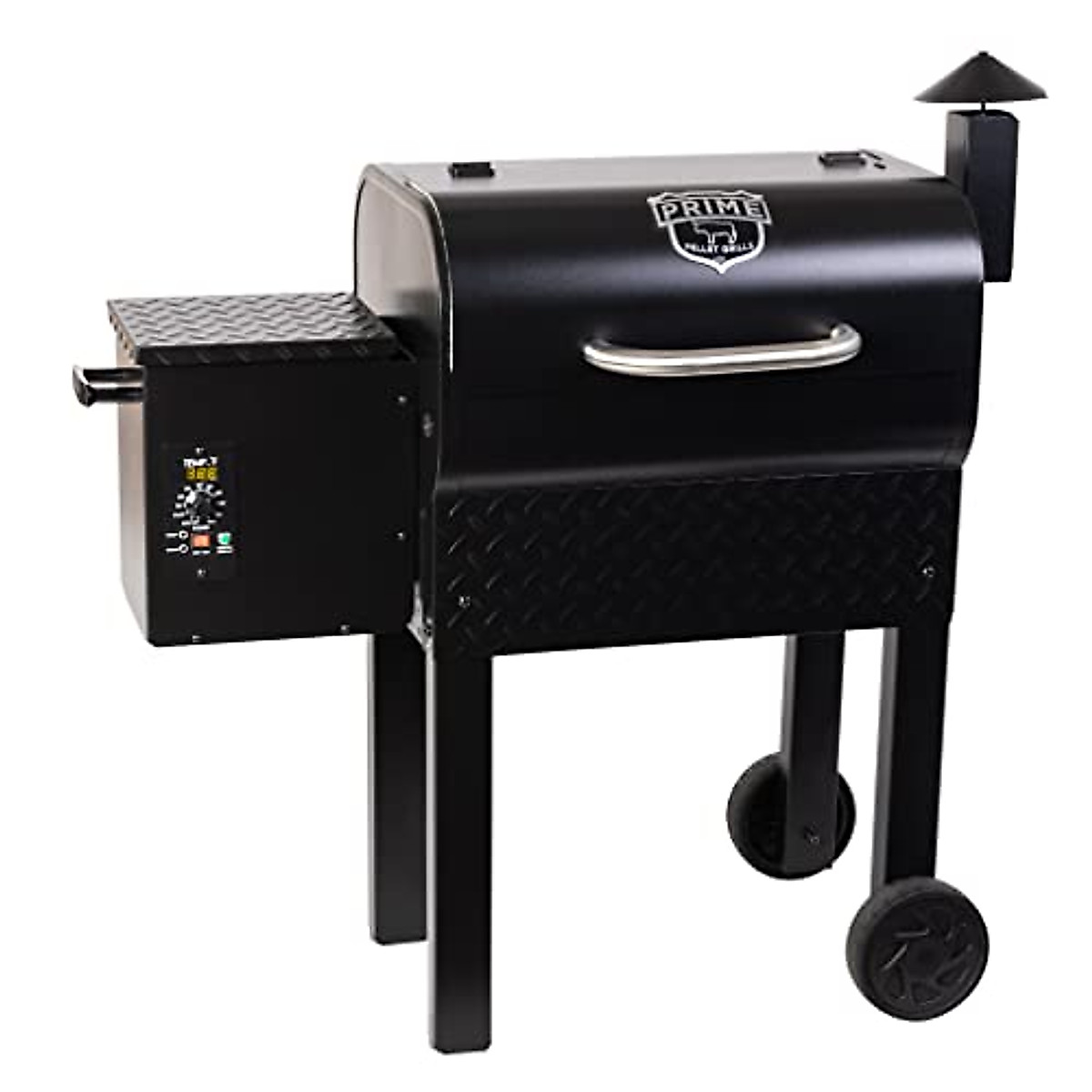 Prime Pellet Grill 81222 KC King 300 Square Inches Grilling Area Electric Pellet Smoker Grill Convection Oven Slow Roaster Auto Pilot With Digital Temprature Control & Hands Free Thermometers - Black