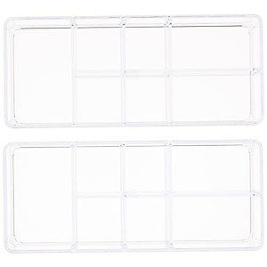 iDesign Divided Bathroom Vanity Organizer for Bathroom, Kitchen, Bedroom, Office, Set of 2, 7" x 3" x 5", Clear