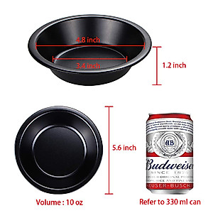 Webake Mini Pie Pans 5 Inch Pie Tins, 4 Pack Nonstick Round Bread and Meat Bakeware for Oven and Instant Pot Baking - Black