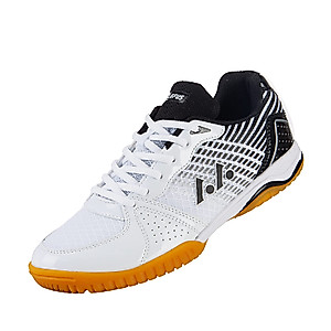 Womens Mens Lightweight Sneaker Fashion Indoor Court Shoes Suitable for Pickleball, Badminton, Table Tennis, Volleyball (Black 808, 40)