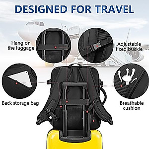 OSOCE Travel Backpack for Men Women Flight Approved Carry on Backpack with USB Charging Port, Waterproof Laptop Backpack Large Luggage Daypack Fits 17 Inch Laptop for Weekender Business Work Black