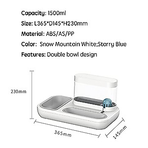 ZLXDP Pet Cats Bowl Dog for Cats Feeder Transparent Bowls Kitten Automatic Drinking Fountain 1.5L Capacity Puppy Feeding Waterer (Color : Blue)