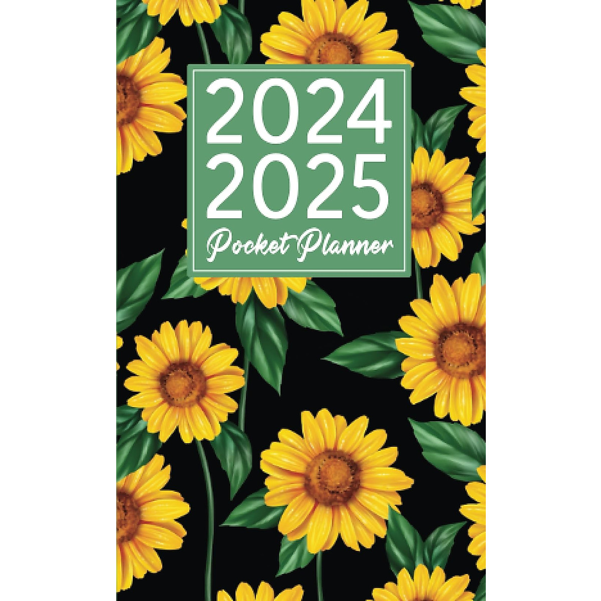 2024-2025 pocket planner: 2 year Pocket Calendar January 2024 to December 2025 - Sunflower Pattern