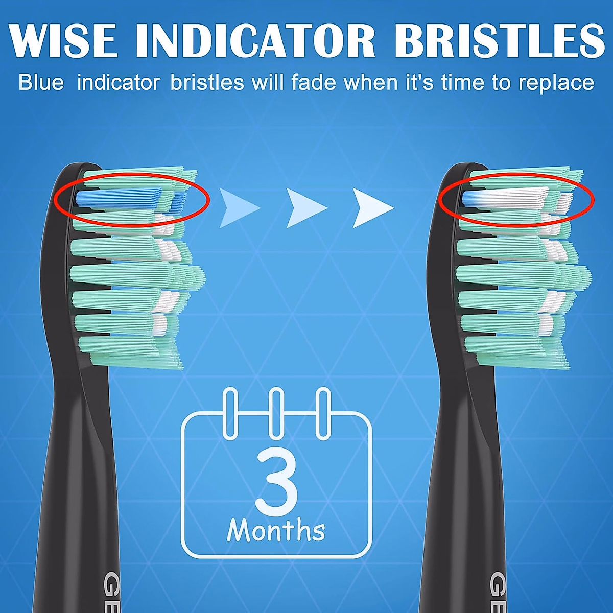 Toothbrush Heads for FairyWill, Replacement Brush Heads for Fairy Will, Electric Toothbrush Replacement Heads for Fairywill FW-507/508/551/515/917/959, FW-D1/D3/D7/D8, 10 Pack, Black