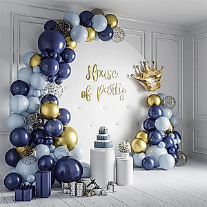 100 Pack Navy Blue Balloons Different Sizes 18/12/10/5 Inch Party Balloon Kit Chrome Round Pearl Dark Blue Balloons for Wedding Graduation Baby Shower Birthday Christmas Party Decoration (Navy Blue)