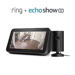 Ring Indoor Cam (Black) bundle with Echo Show 5 (2nd Gen)