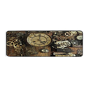 ALAZA Steampunk Ancient Gears Clock Vintage Collection Area Mat Rug Rugs for Living Room Bedroom Kitchen 2' x 6'