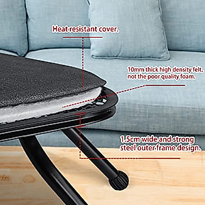 Duwee 14"x25" Table Top Ironing Board with Thicken Felt Padding, Metallic Cover, Solid Iron Rest (Black)