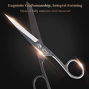 Newness Fabric Scissors, Heavy Duty All Metal Stainless Steel Craft Scissors, Multi-Purpose Professional Sharp Shears for Tailor Dressmaker Craft Cutting Cloth Leather Canvas Denim Paper, 6.5 Inch