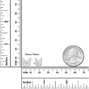 Lulii Butterfly Earrings Silver Butterfly Stud Earrings Sterling Silver Plated CZ Earrings for Women