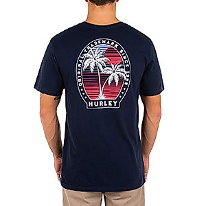 Hurley Mens Everyday Washed Graphic T-Shirt, Obsidian/Fusion Red, Large US