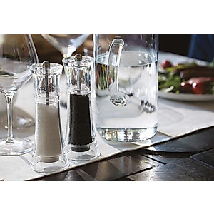 Bisetti Verona 17.5 cm / 6.9 Inch Clear Acrylic Pepper Mill With Adjustable Carbon Grinder