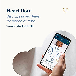 HALO SleepSure Smart Baby Monitor - Live Heart Rate View, Rollover, Skin Temperature, and Motion Notifications with On-The-Go Monitoring, Historic Sleep Data, Customizable Settings – Gray