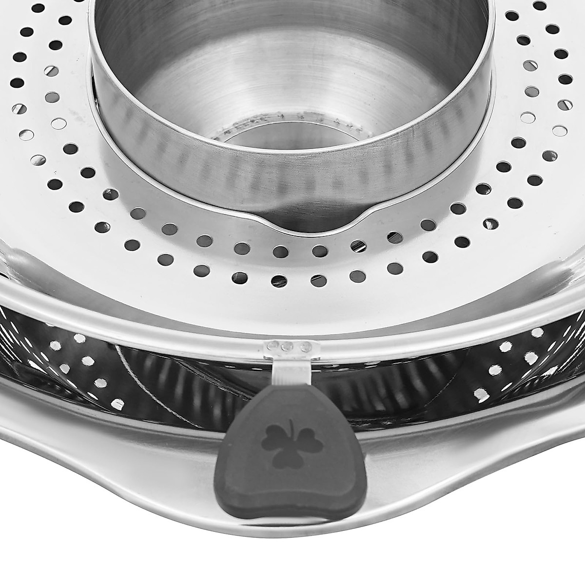 Leblett Stainless Steel Shabu Shabu Hot Pot And Filter Grid Combo,14“ Inner Dia Large Lifting Hot Pot W/Lifting Strainer,Fit Induction Cooktop Gas Stove Ceramic Stove,for 8-12 Persons(w/Small Pot,A)