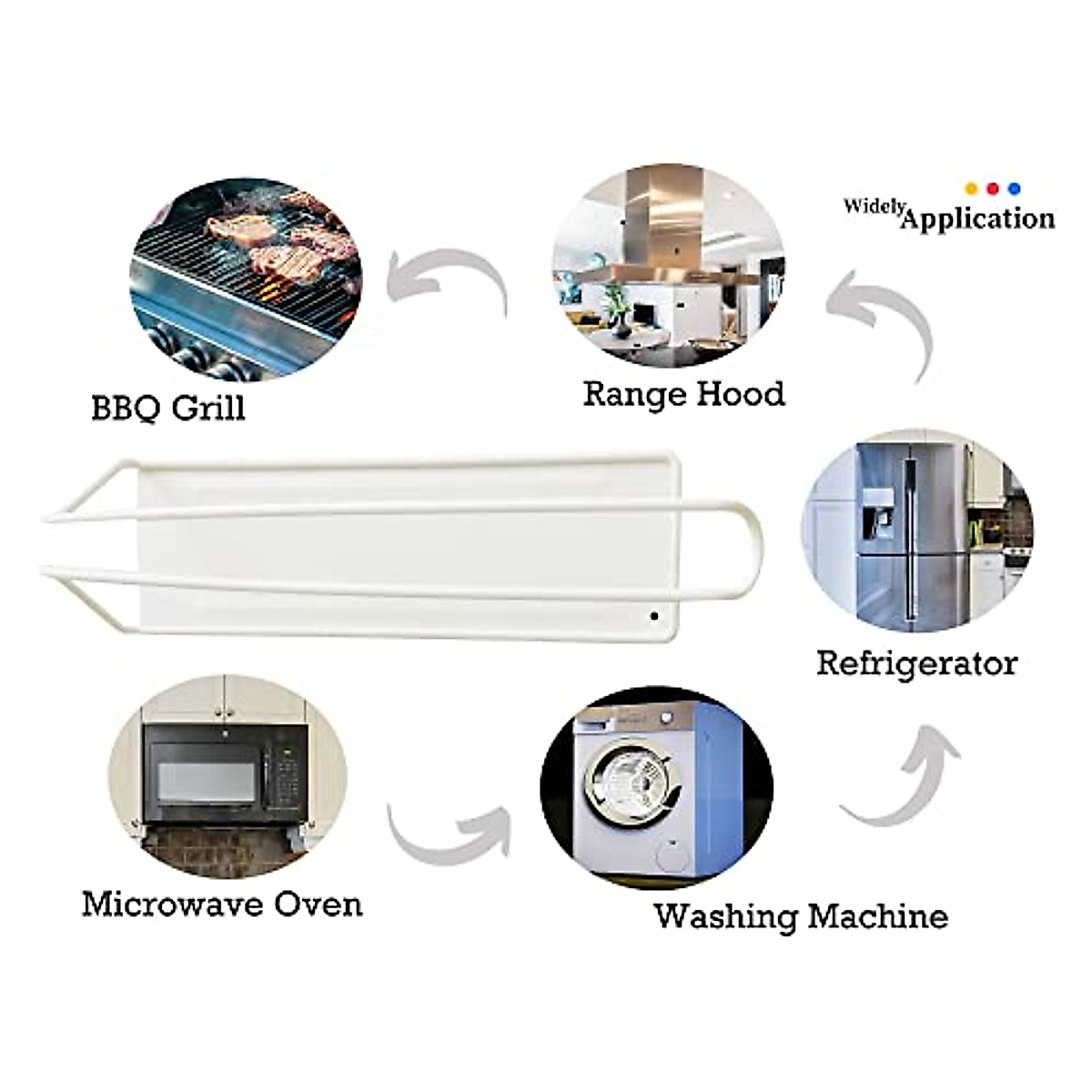 Magnetic Paper Towel Holder for Refrigerator- for Toolbox, Grill, RV, Fridge, Magnetic Towel Bar for Garage, Laundry Room, Bathroom, Kitchen, Metal White