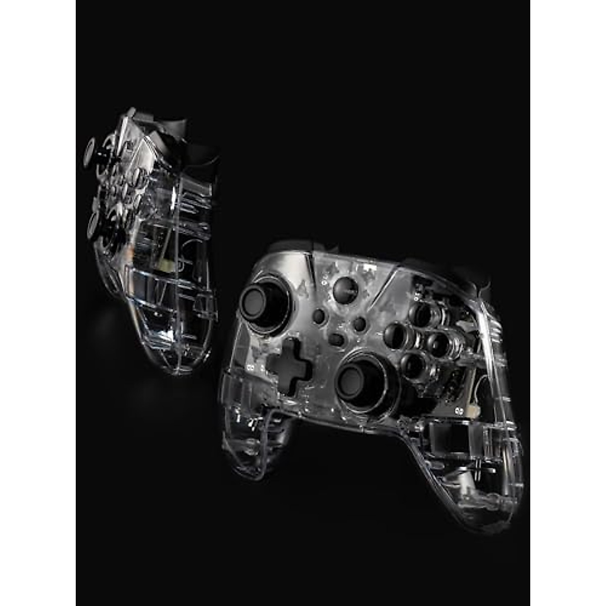 TPARTS Wireless Game Controller for Tesla Model 3/Y/S/X, Multi-Device Crystal Clear Controller with 7-Colors LED Mode Special Programmed and Design For Tesla/Switch/STEAM Deck/PC(1 pc)