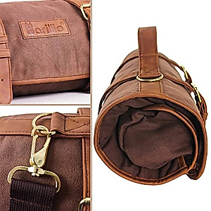 Barillio Bartender Bag Travel Bartender Kit Bag with Bar Tools | Professional 17-Piece Bar Tool Set with Portable Waxed Canvas Bag Including Shoulder Strap for Easy Carry | Travel Cocktail Set……