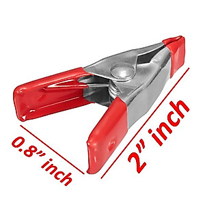 Wideskall® 2" inch Mini Metal Spring Clamps w/Red Rubber Tips Clips (Pack of 30)