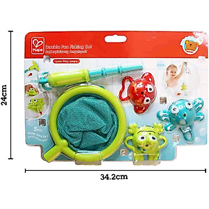 Hape Double Fun Fishing Set | Jumping Sea Creatures with Net & Detachable Fishing Pole Handle