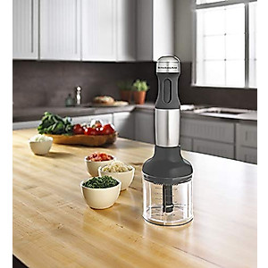 KitchenAid KHB2351CU 3-Speed Hand Blender - Contour Silver, 8 inches