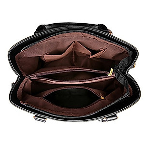 Dreubea Women's Leather Handbag Tote Shoulder Bag Crossbody Purse Pink