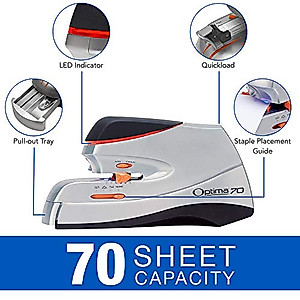 Swingline Electric Stapler, 70 Sheet Capacity, Quick Reloading, Jam Free, includes 500 Staples, Optima 70 (48210)
