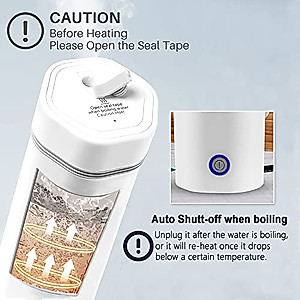 Travel Electric Kettle, Portable Electric Kettle for Boiling Water, Small Travel Tea Kettle Automatic Shut off, One Cup Hot Water Maker, 350ml-White