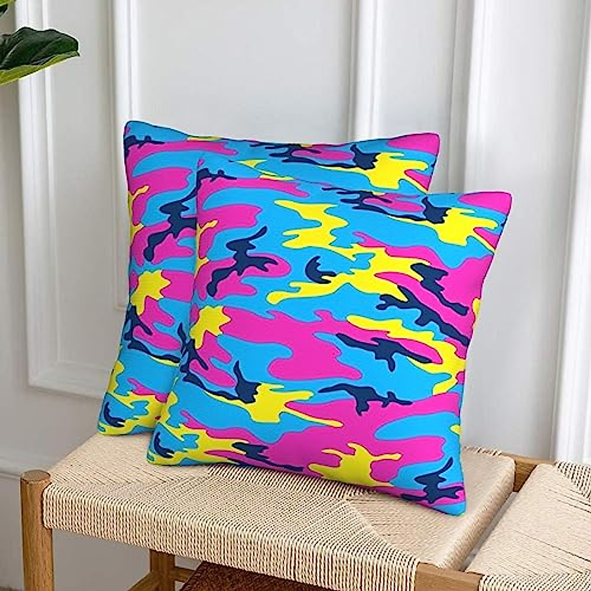 AFHYZY Camo Throw Pillow Covers Set of 2 Soft Pillow Case Protectors with Zipper Standard Size Pillowcase Covers Home Decor Couch Pillows 18"x18"